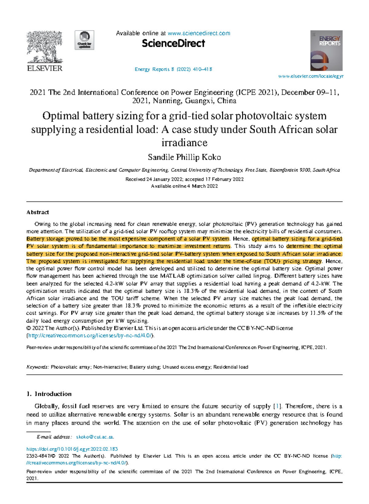 1-s2 - Available online at sciencedirect ScienceDirect Energy Reports 8 ...