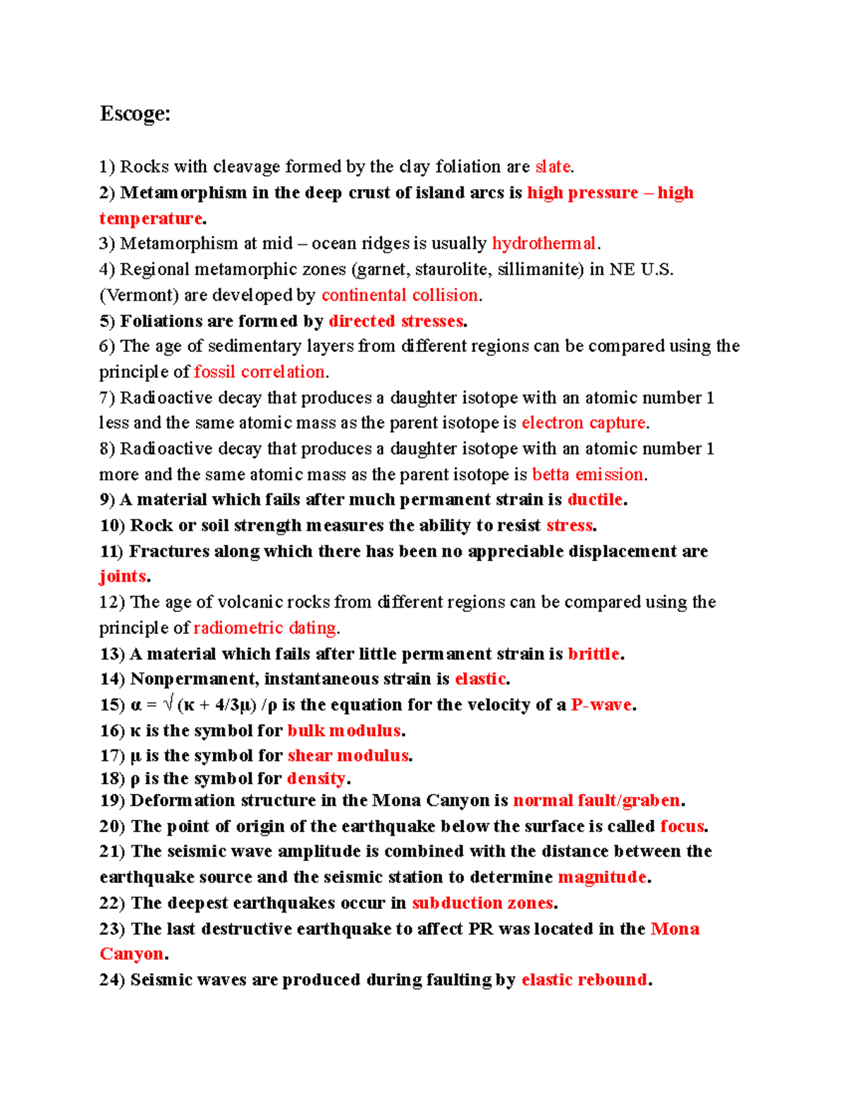 Examen Autumn 2018, preguntas y respuestas - Escoge: Rocks with ...