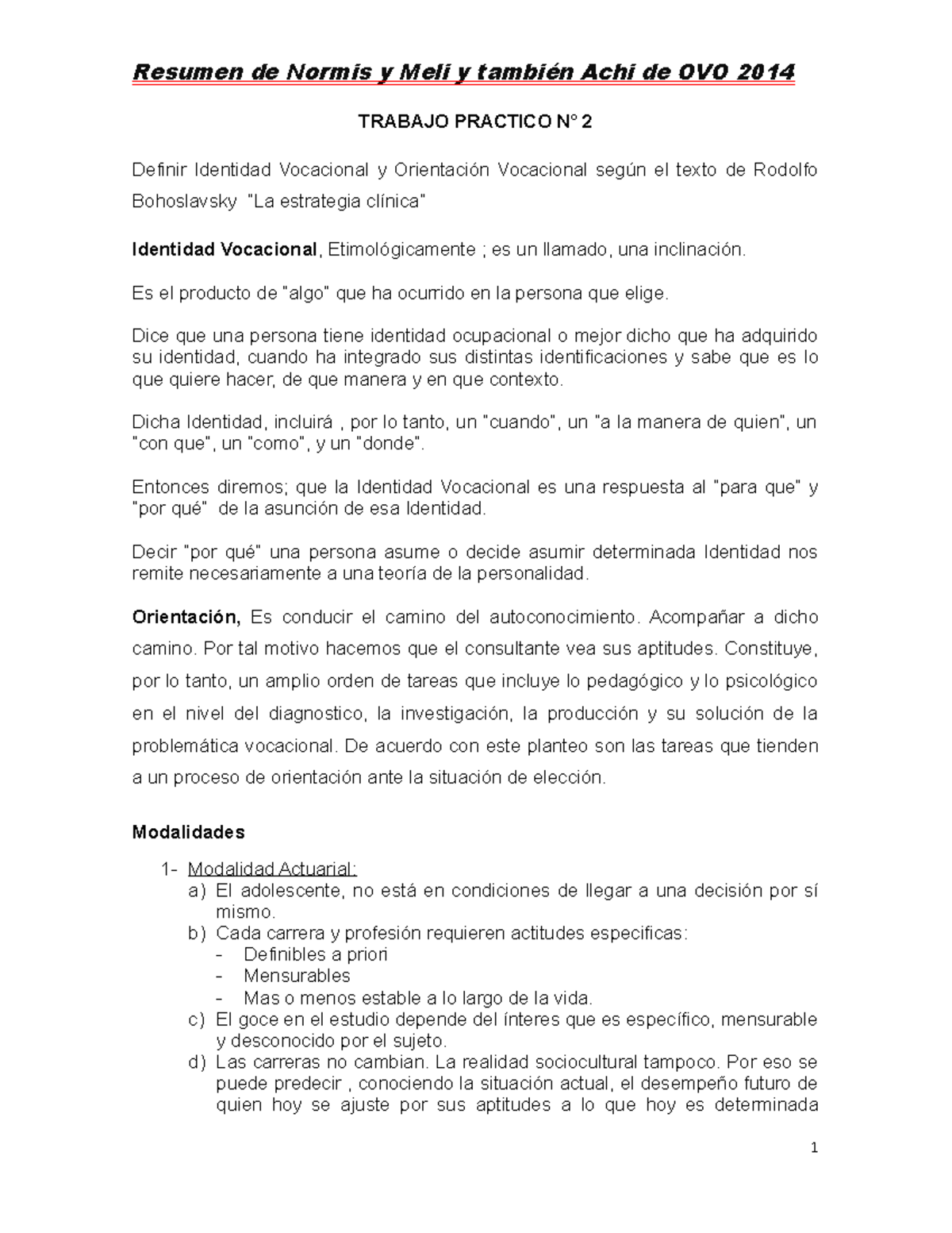 laminas para el estudio - TRABAJO PRACTICO N° 2 Definir Identidad ...