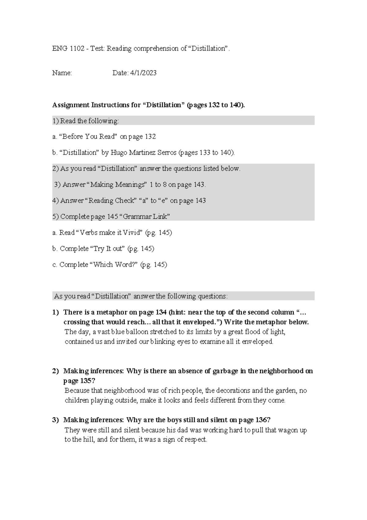 Comprehension Test ENG 1102 Module 2 - ENG 1102 - Test: Reading ...
