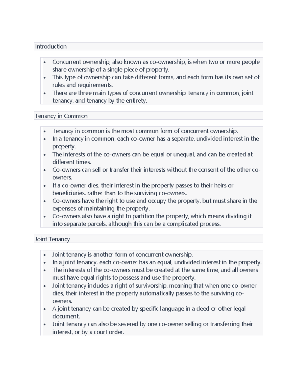 Concurrent Ownership For Mt Introduction Concurrent Ownership Also Known As Co Ownership
