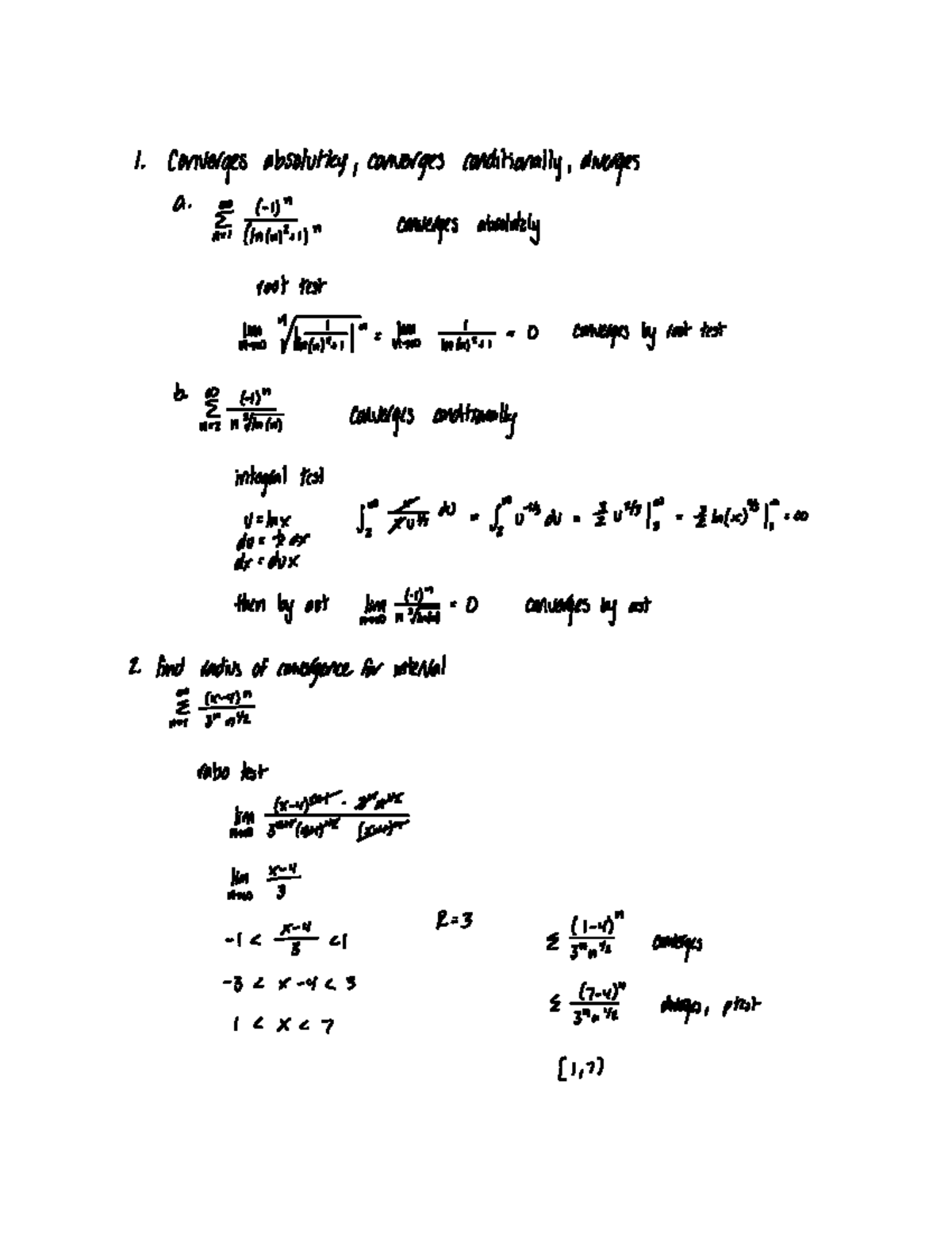 Math 122 Sums Lecture Notes - 1 Converges absolutley converges ...