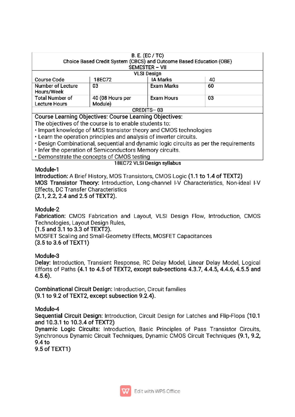 18EC72 VLSI Design syllabus 1 - Electronics and Communication ...