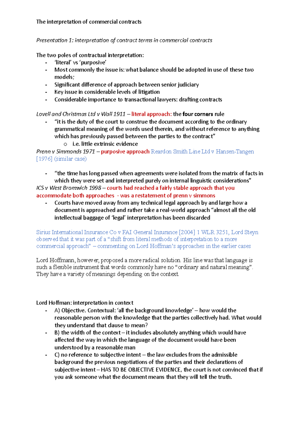 The interpretation of commercial contracts - Presentation 1 ...