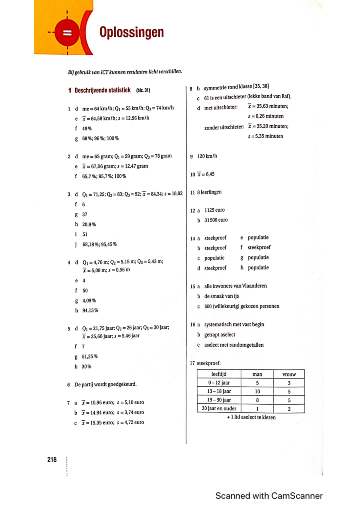 Statistiek 5.6 verbetersleutel - Wiskunde - Studocu