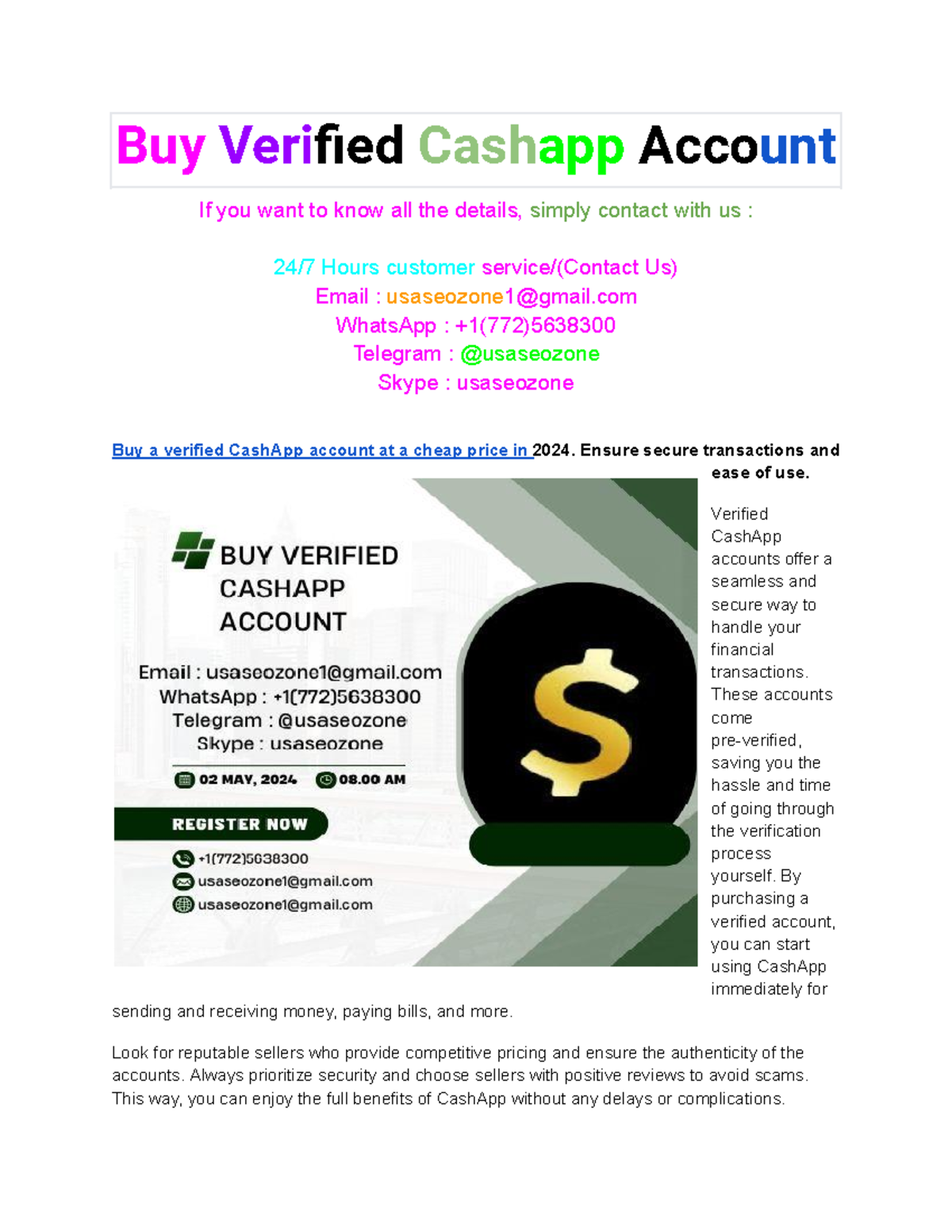 Buy Verified Cashapp Account - Ensure secure transactions and ease of ...