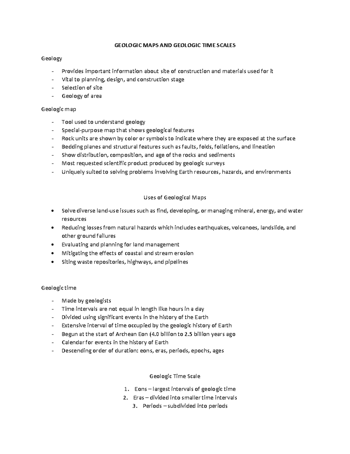 Geologic MAPS and Geologic TIME Scales - GEOLOGIC MAPS AND GEOLOGIC ...