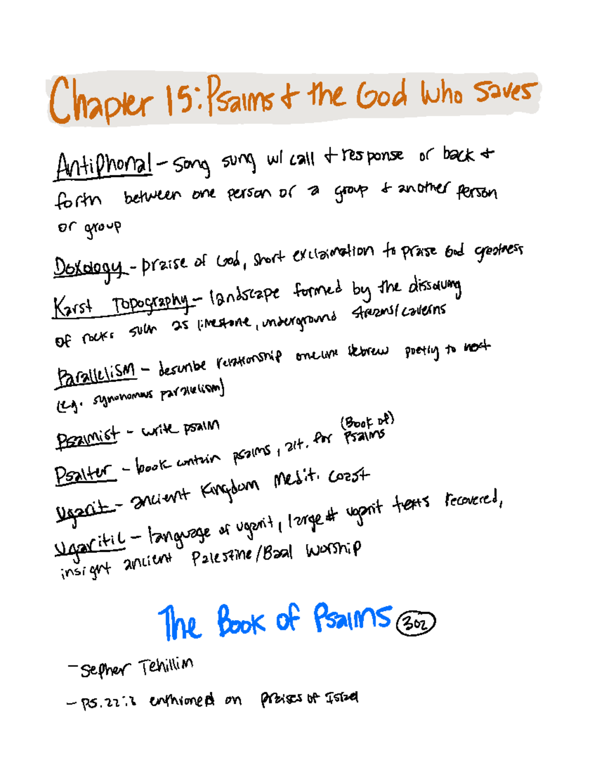 Module 15 Notes - Chapter 15 Psalms t the God who saves Antiphonal song ...