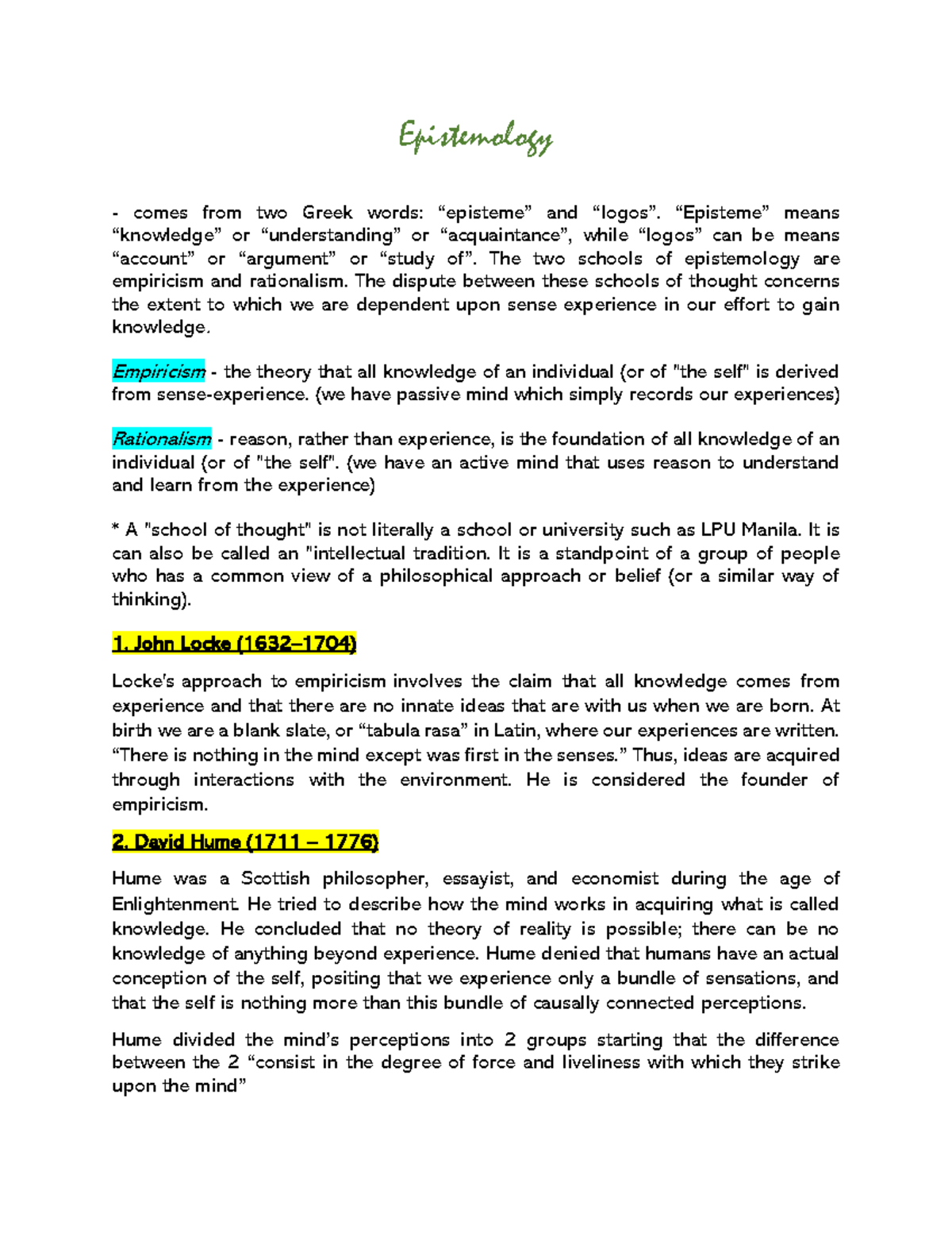 Epistemology - mrooms guide - Epistemology comes from two Greek words ...