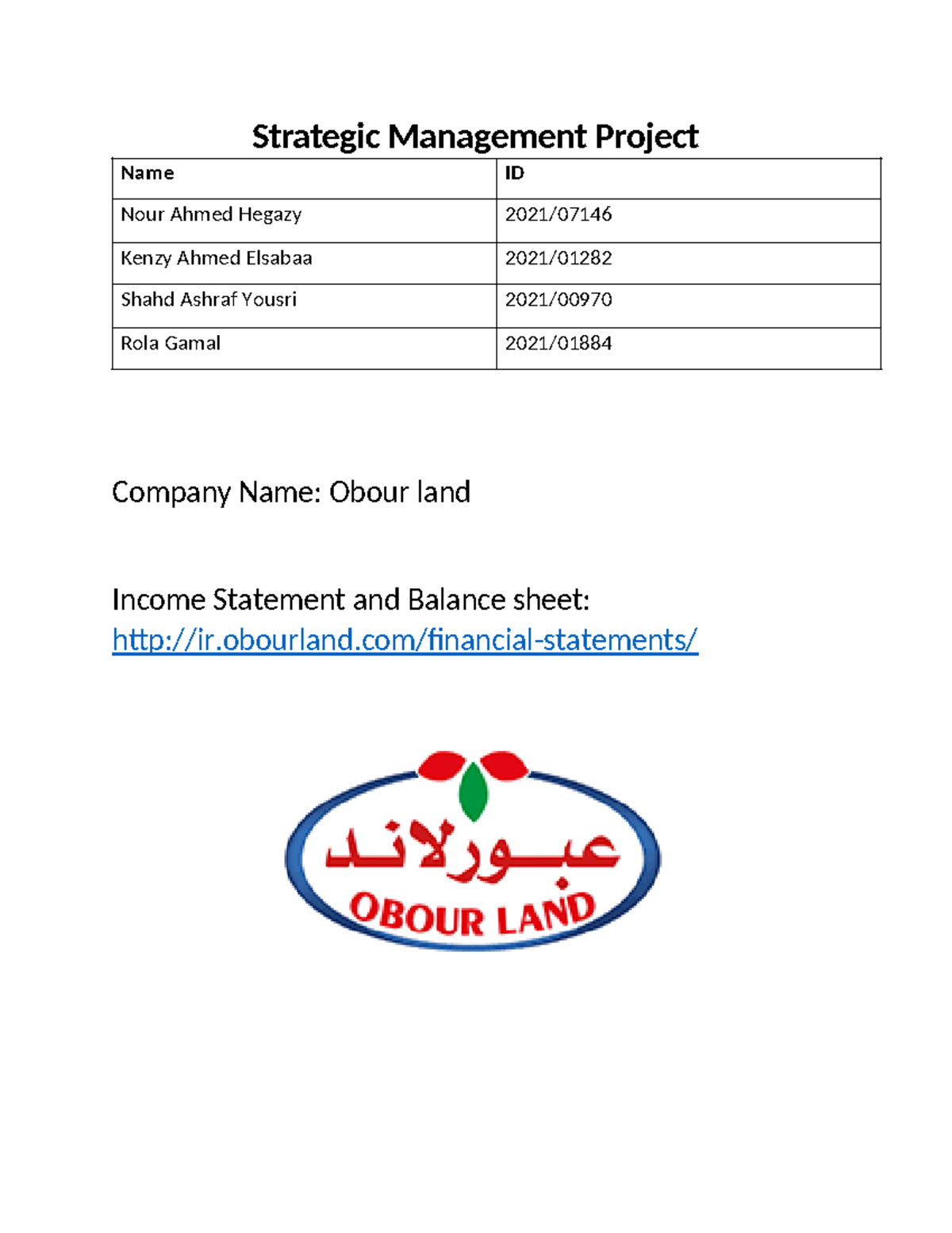 Updated Strategic Management Project - Strategic Management Project ...