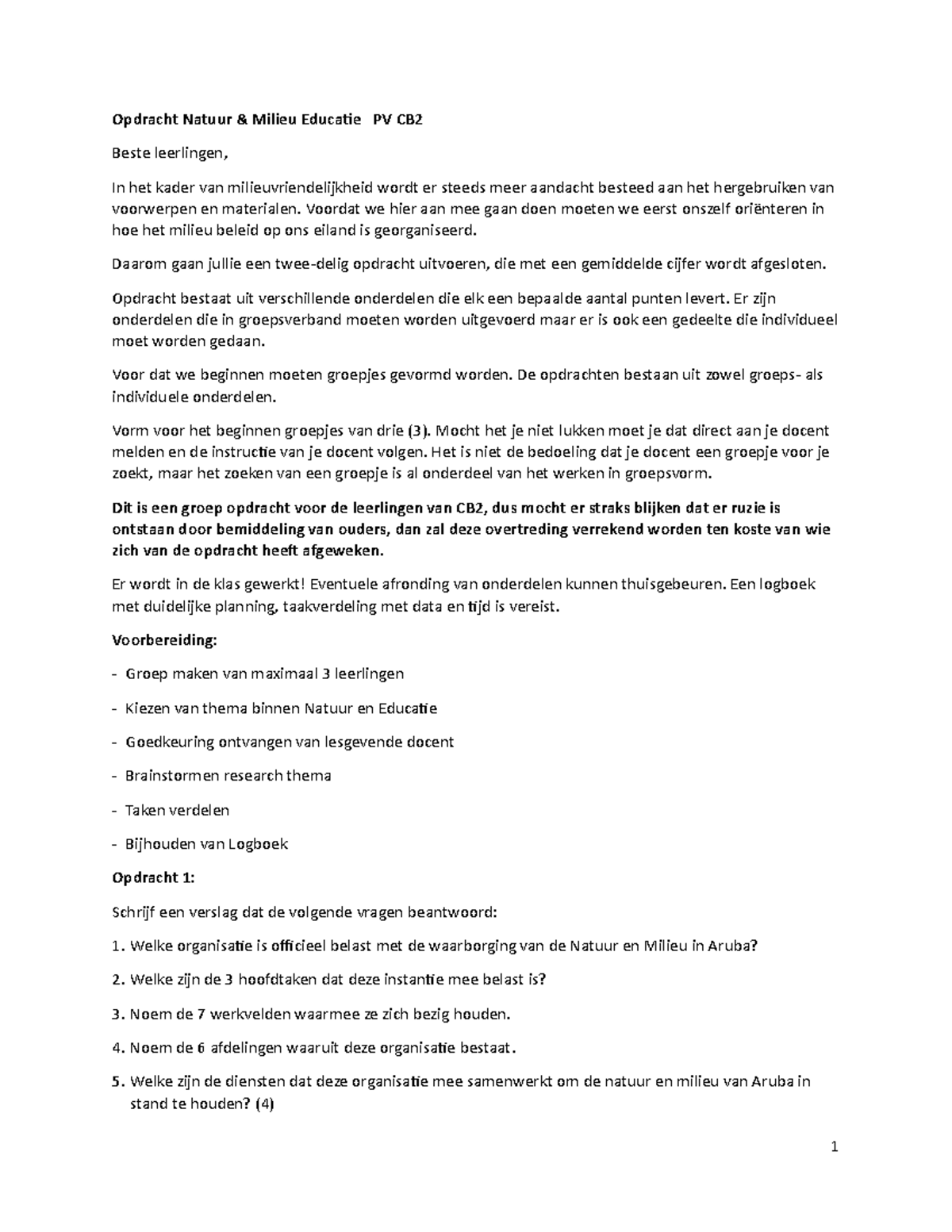PO mens en milieu; Natuur milieu educatie - Opdracht Natuur & Milieu ...