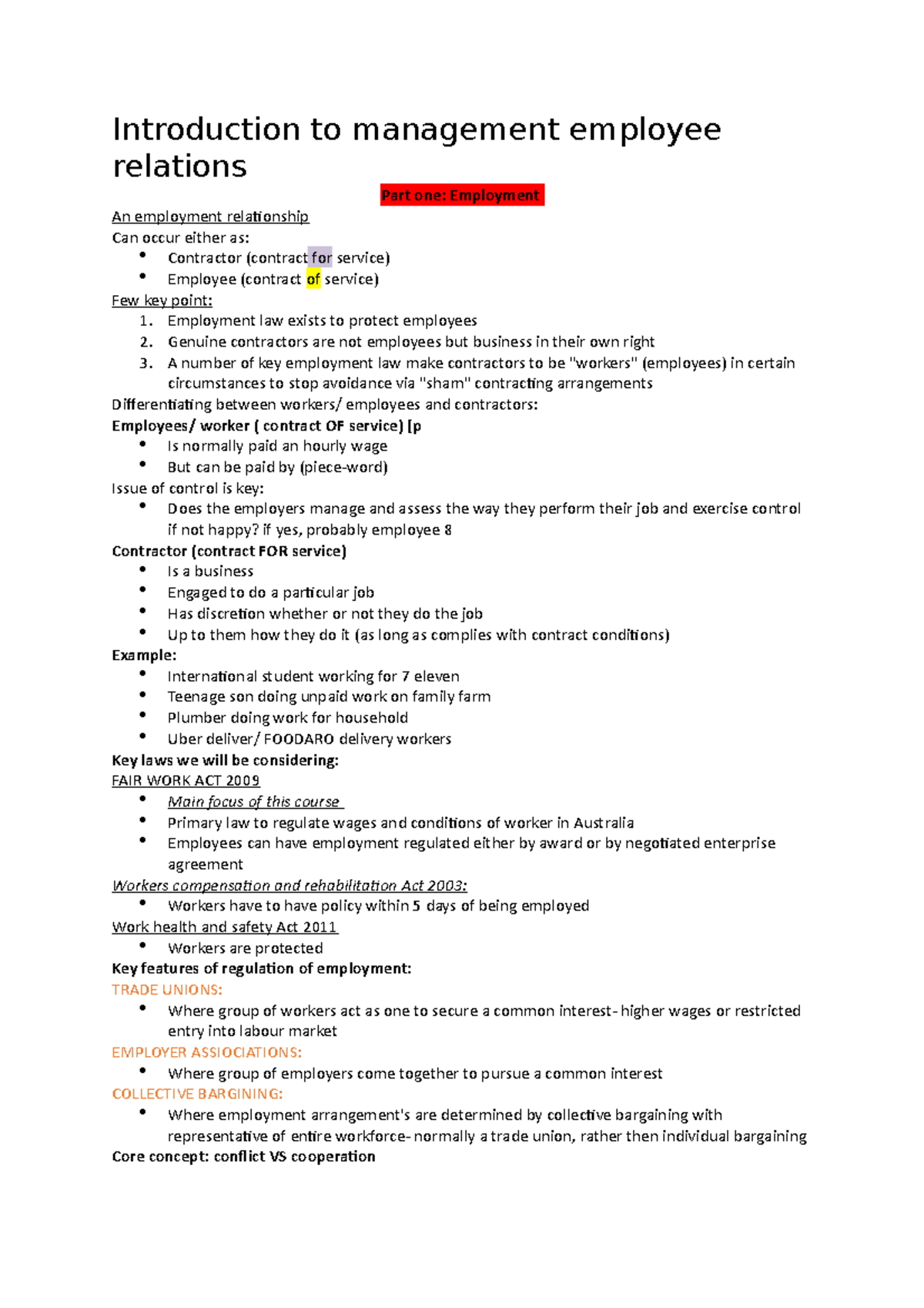 Introduction to management employee relations - 1004GIR - Griffith ...