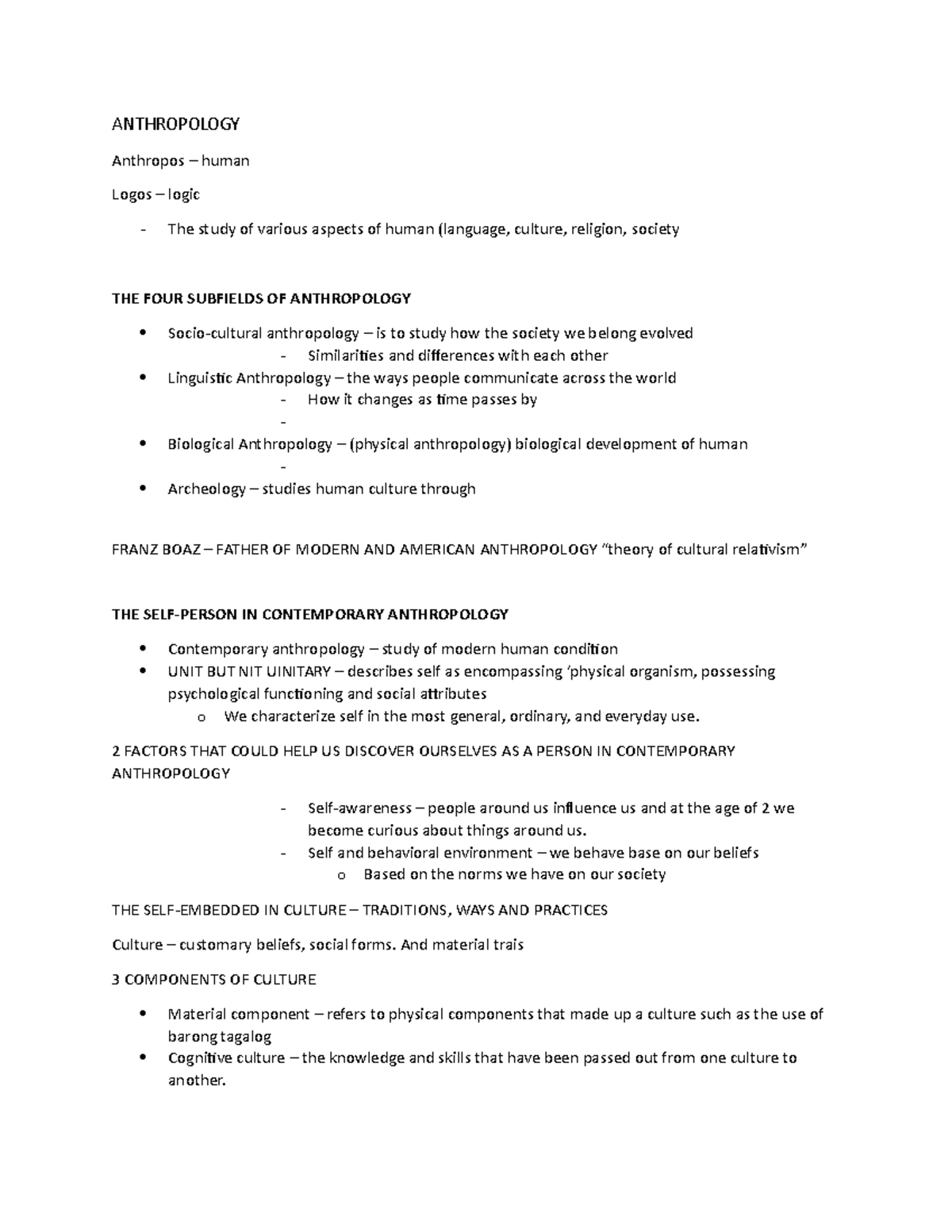 LEARNING ABOUT SELF BASED ON ANTHROPOLOGY - ANTHROPOLOGY Anthropos ...