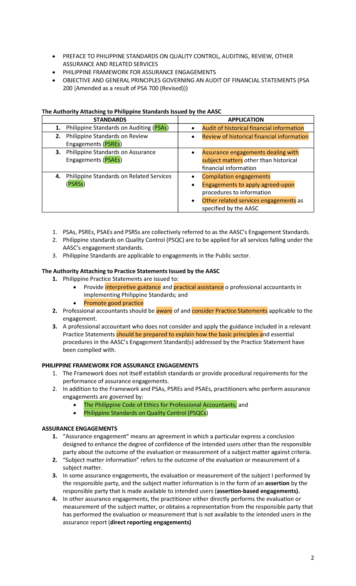 Chapter 1 - notes - PREFACE TO PHILIPPINE STANDARDS ON QUALITY CONTROL ...