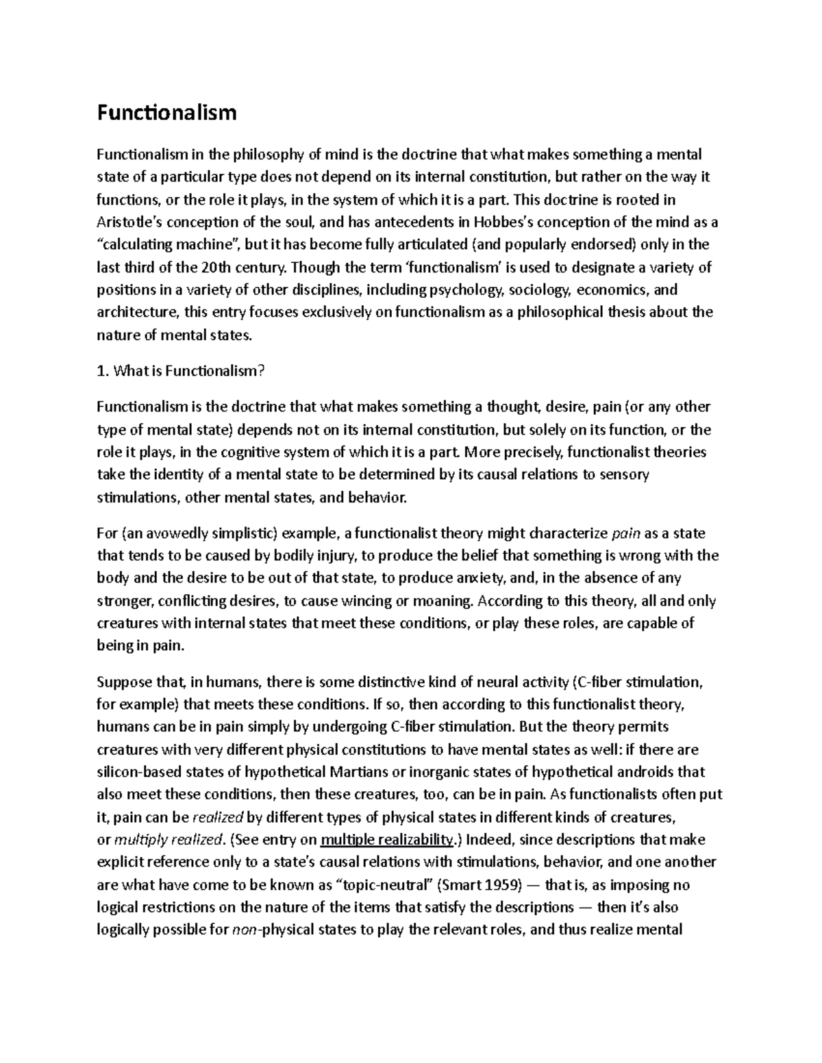 Lecture in Functionalism - Functionalism Functionalism in the ...