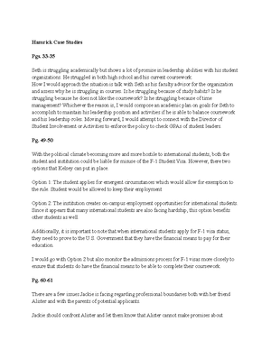 RHA Case study - RHA Case Study Overview Narrative You receive a call on the University’s ...