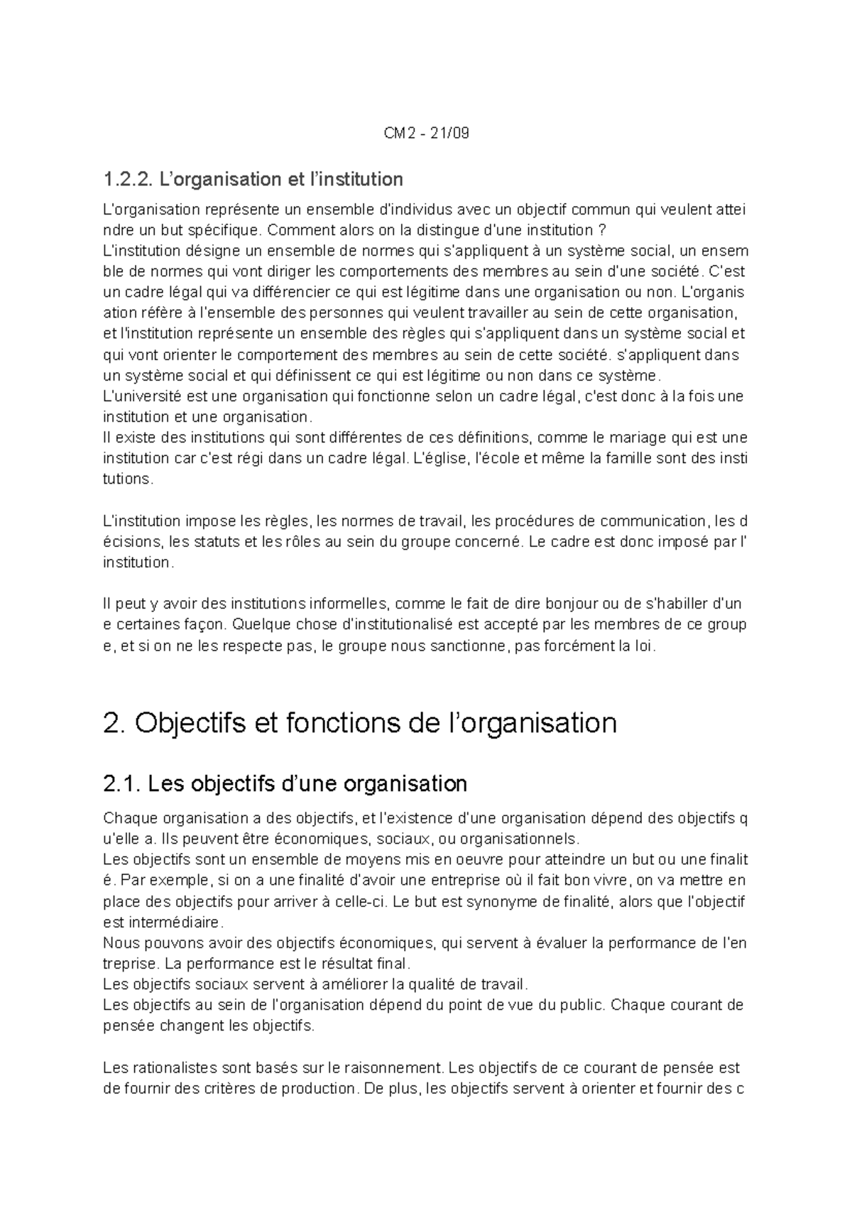 Psychologie des organisations - CM2 2020-2021 - CM2 - 21/ 1.2. L ...
