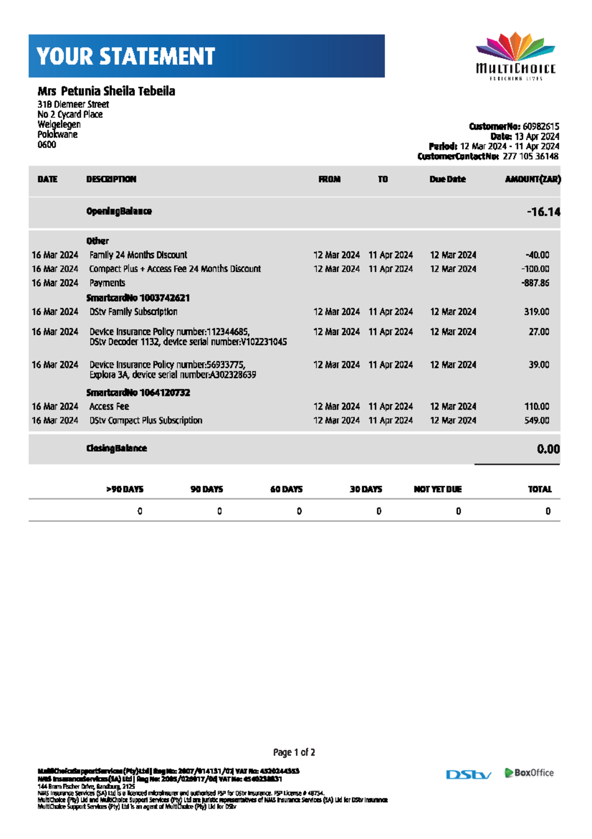 60982615 residentialstatement 2460382 2460412 zaf - YOUR STATEMENT ...