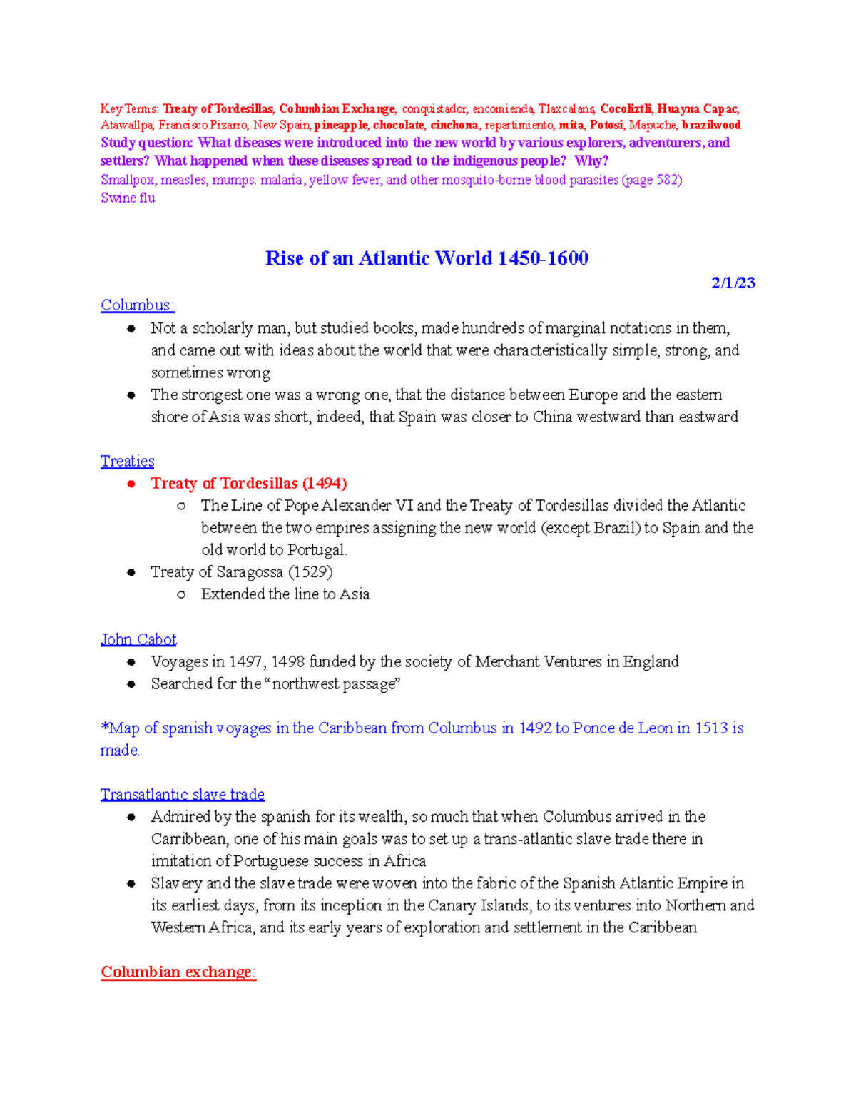 World Civilizations from 1500-1815 Lecture Three (page 1) - Key Terms ...