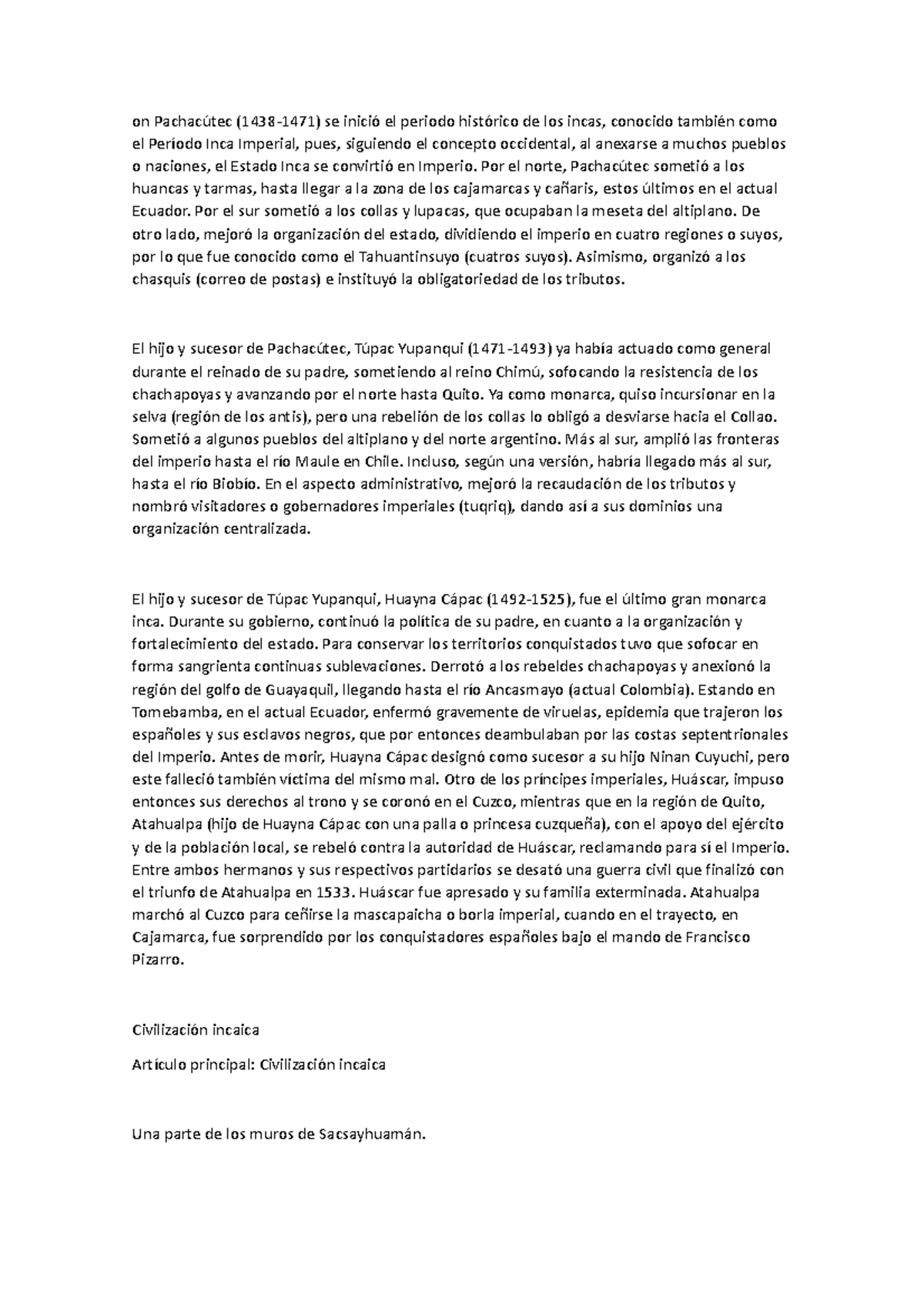 Dercho Penal - on Pachacútec (1438-1471) se inició el periodo histórico ...