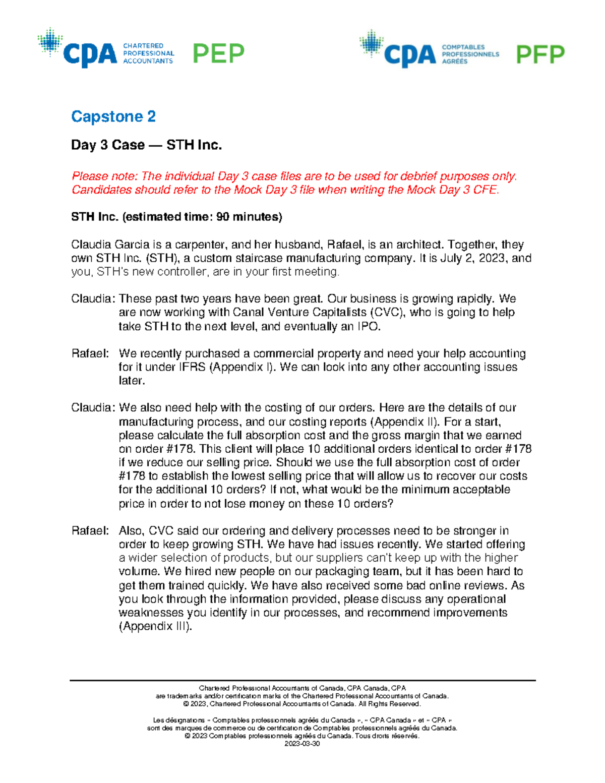 CA2-2307E-Day3 - case practice - Chartered Professional Accountants of ...