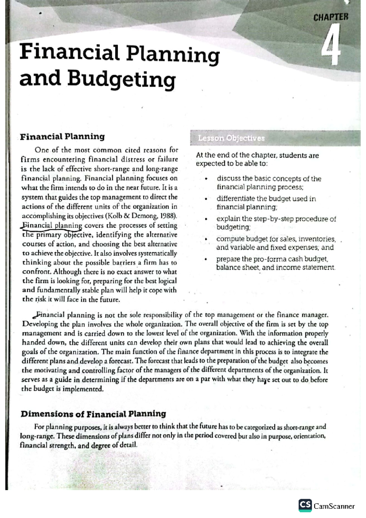 Financial-Planning-and-Budgeting - Business Administration - Studocu