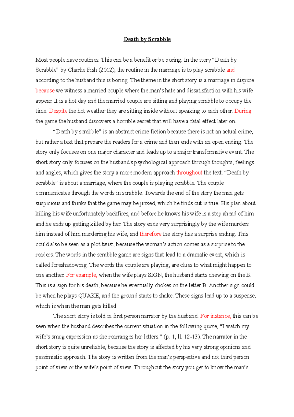 Death by scrabble- aflevering - Death by Scrabble Most people have ...