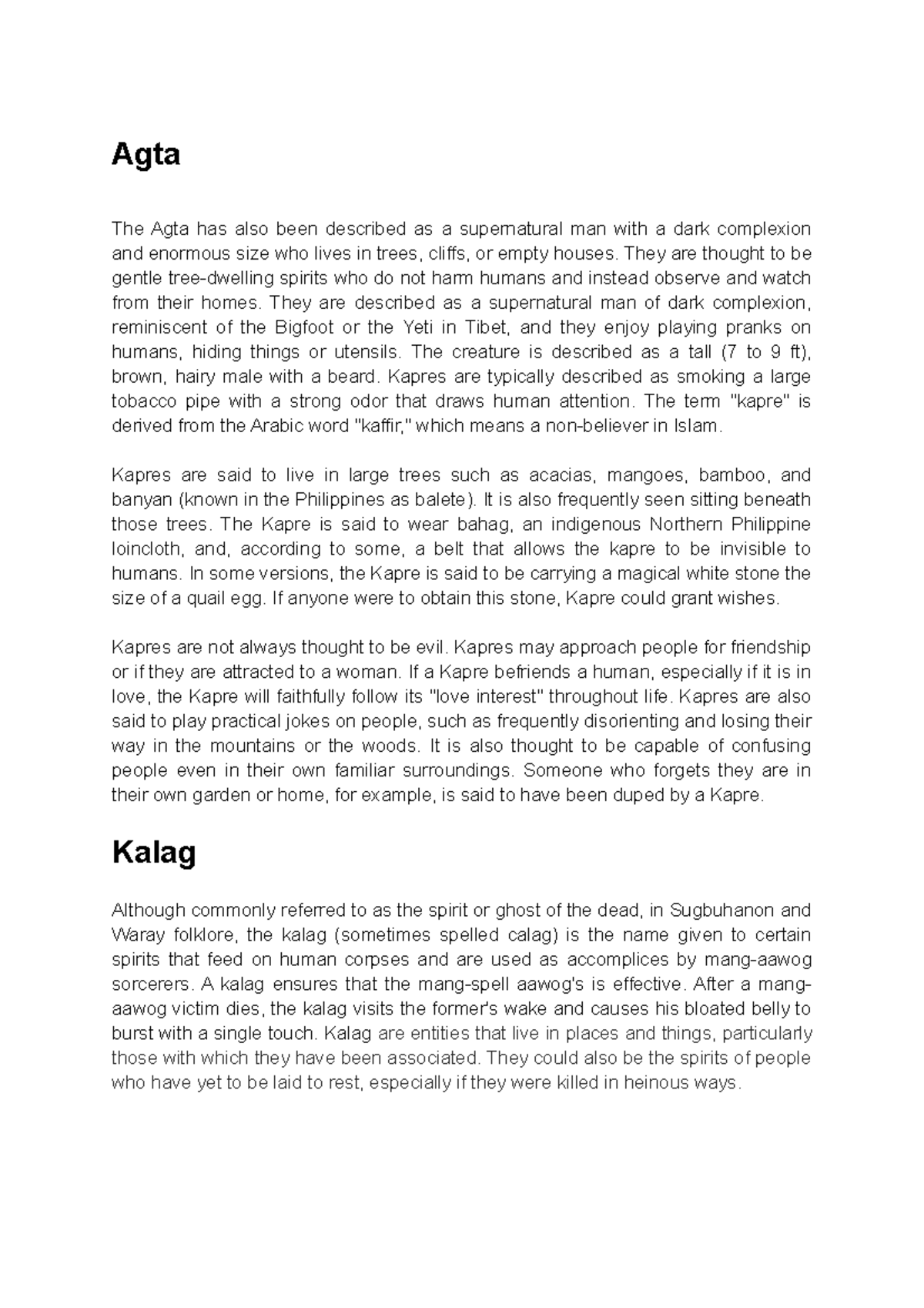 5 mythical monsters - sharing my notes hehe - Agta The Agta has also ...