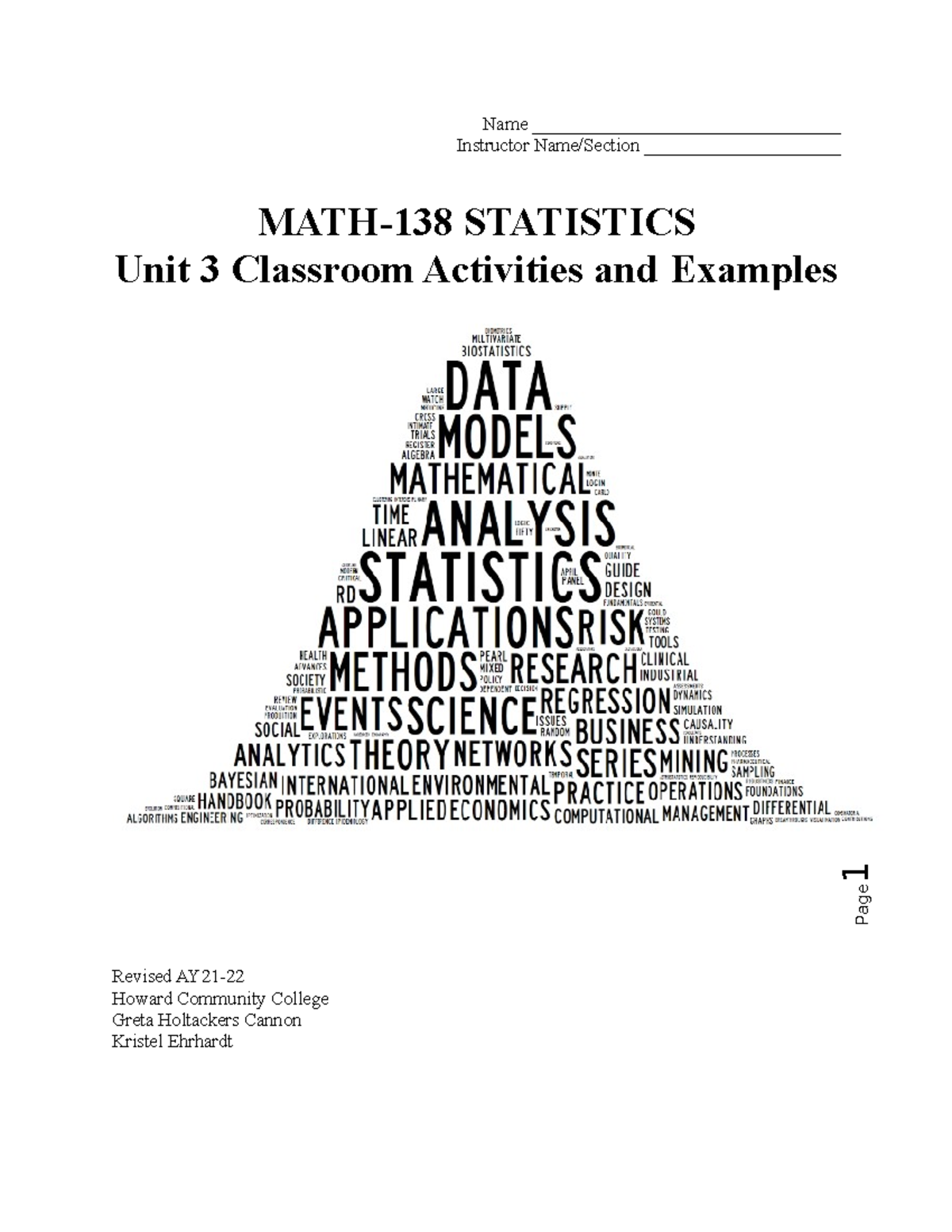 Math-138 Unit 3 Packet Spring 2022 - Name ...