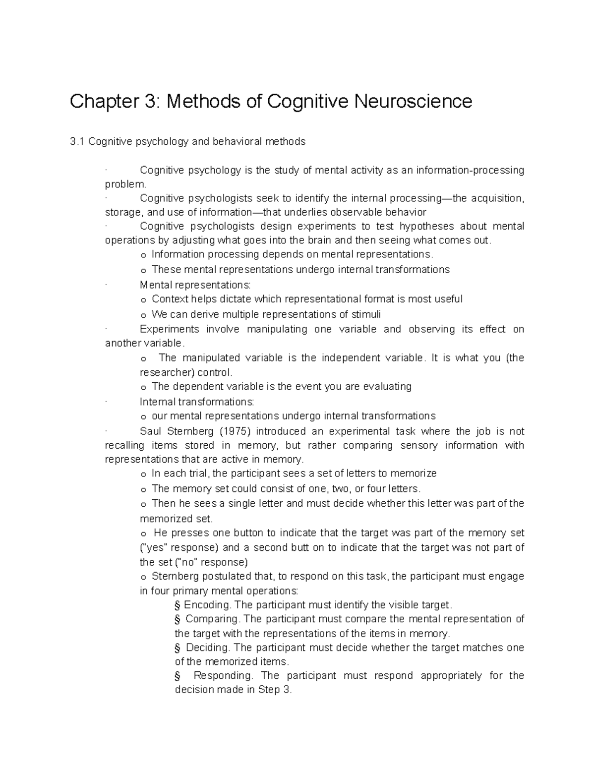 Week 3: method in cognitive neuroscience - Chapter 3: Methods of ...