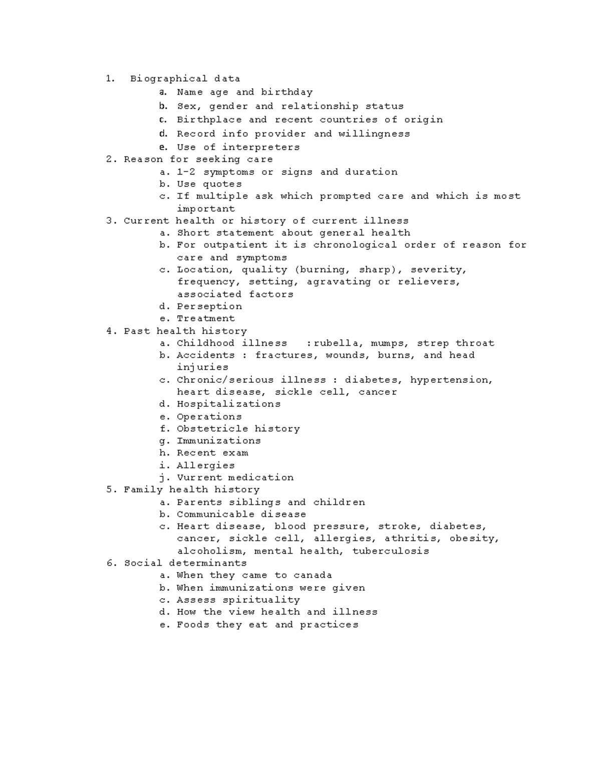 Aha note 8 - Taught by Patricia Hyde. List of information to study and ...