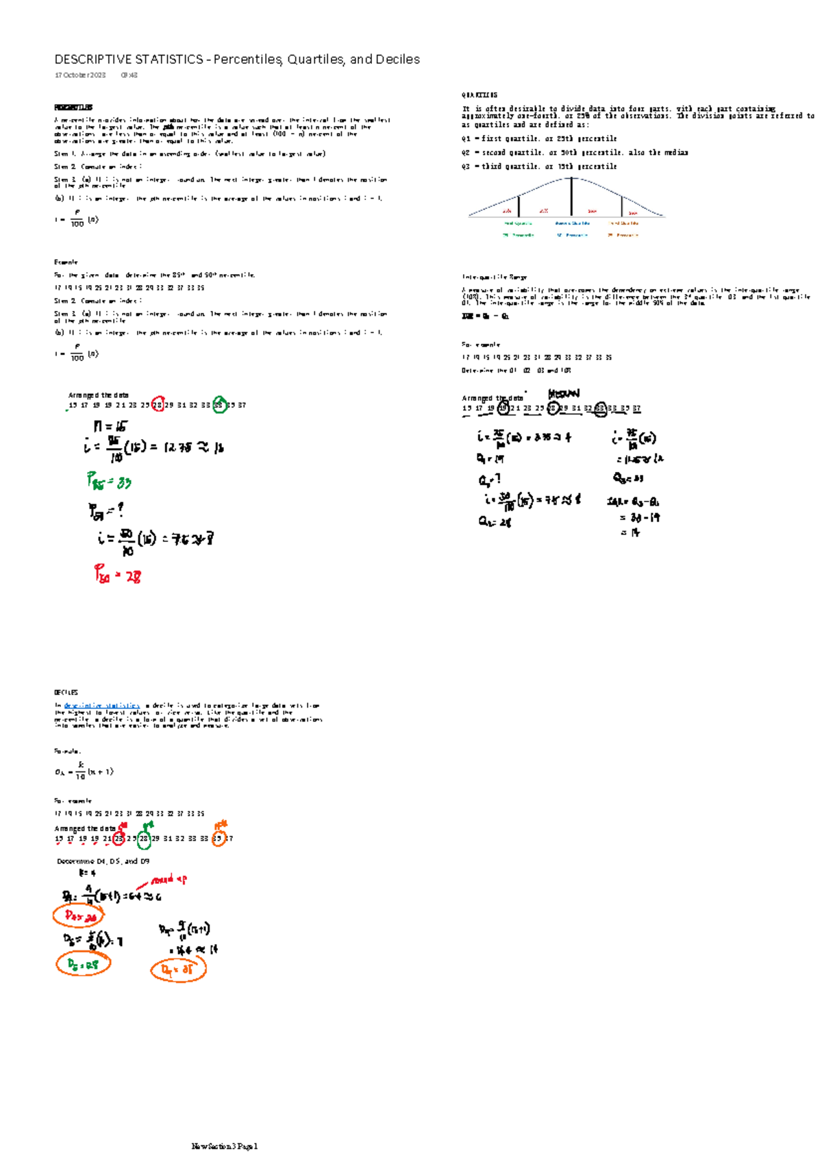 Descriptive-Statistics-Percentiles-Quartiles-and-Deciles - PERCENTILES ...