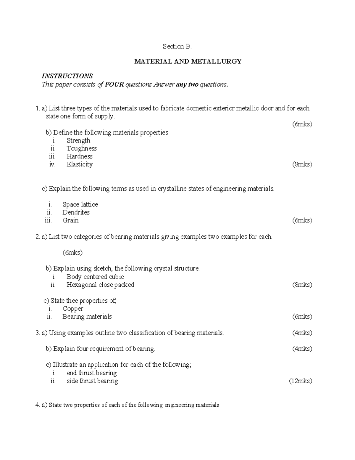 Material $metallurggy - Section B. MATERIAL AND METALLURGY INSTRUCTIONS ...