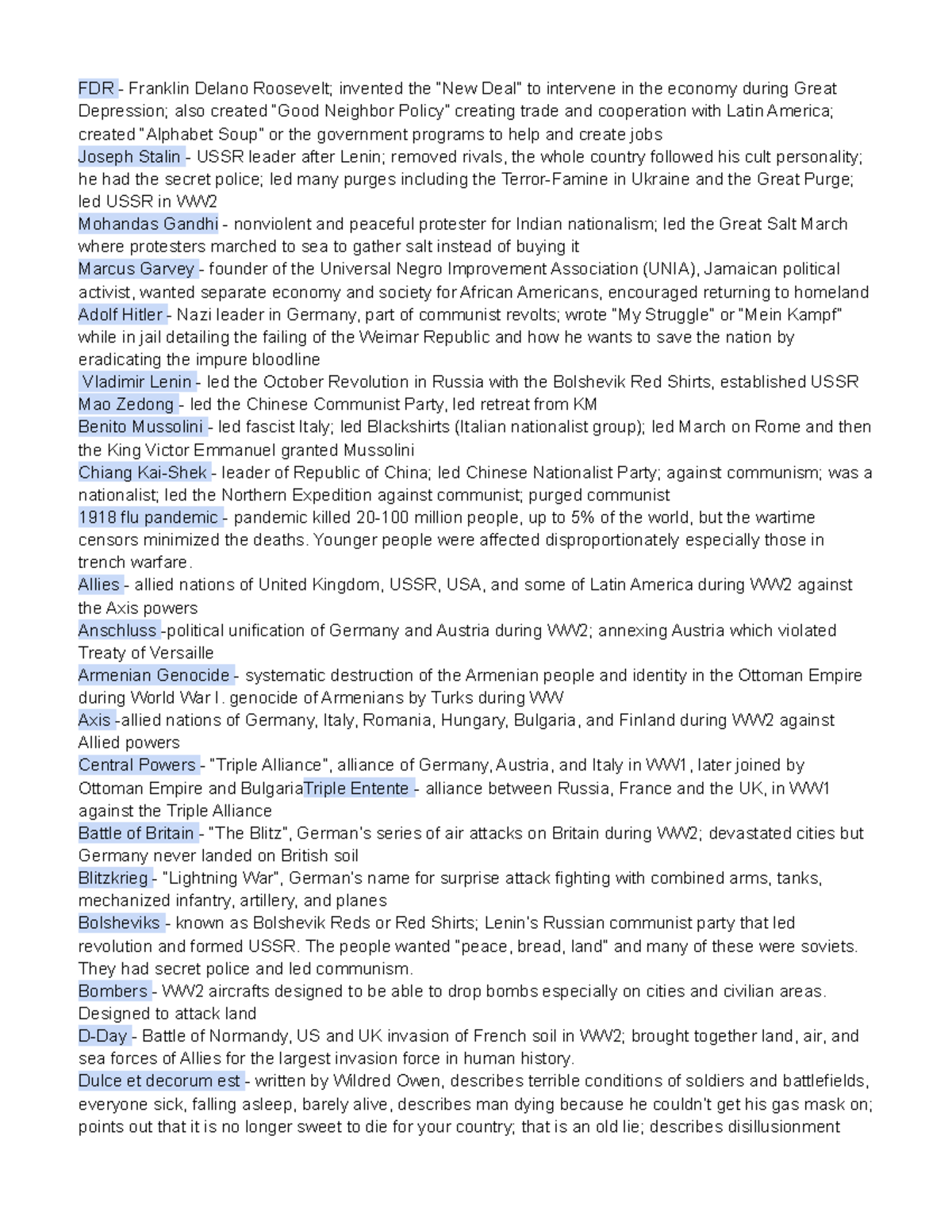 Civ Test 3 Review - Joseph Stalin, Benito Mussolini, I Didn’t Raise My ...