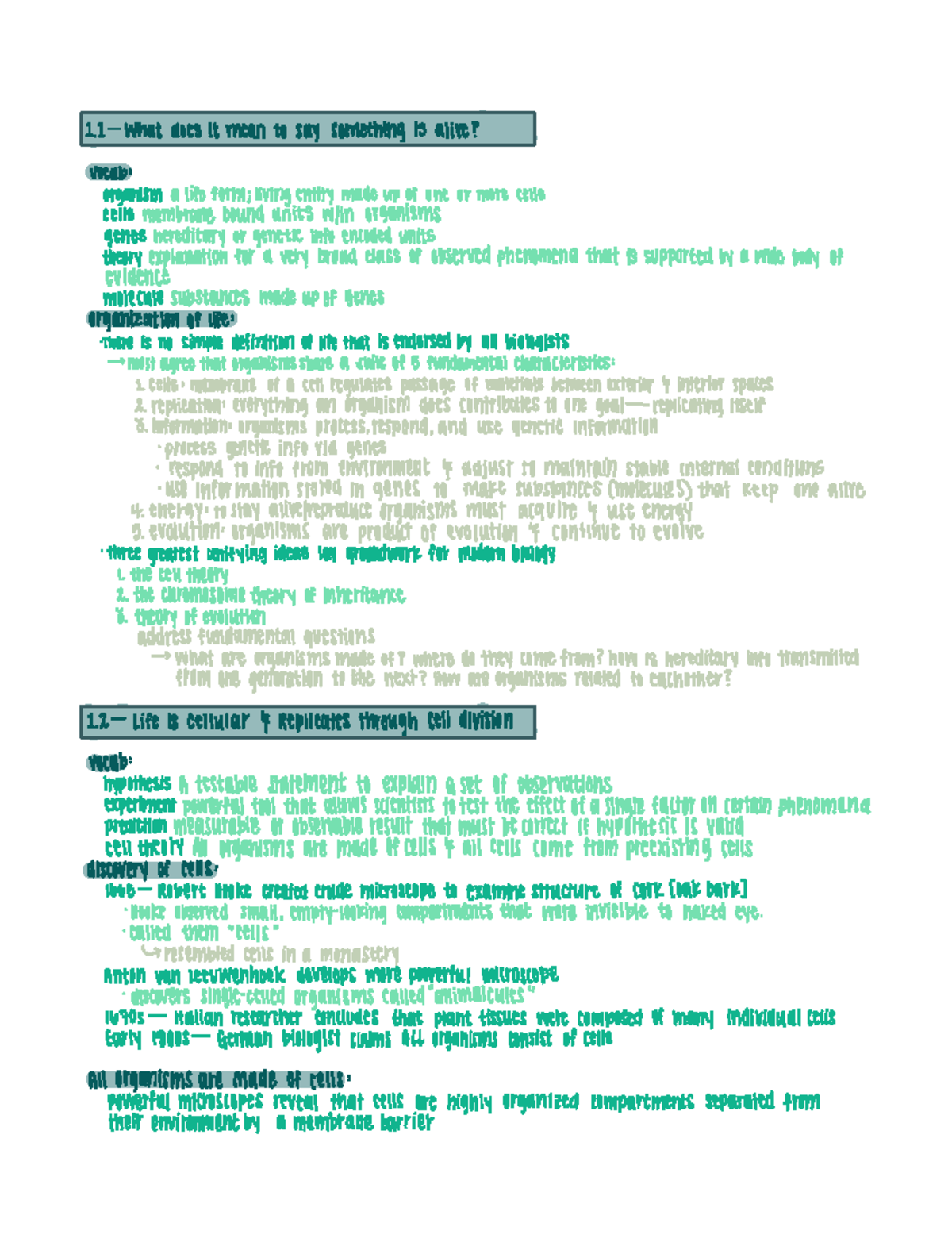 Biology-The study of life - 1 What does it mean to say something is ...