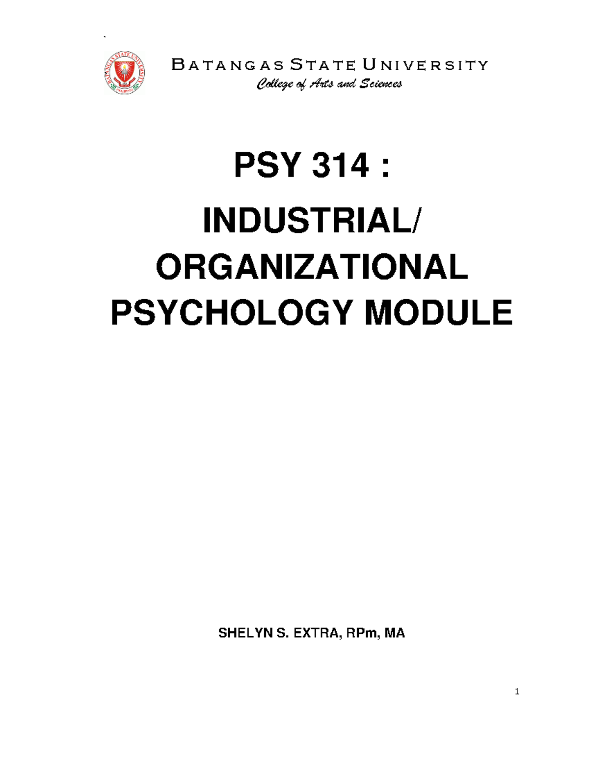 IO Psych Module Final - Summary of Lessons and practical exercises ...