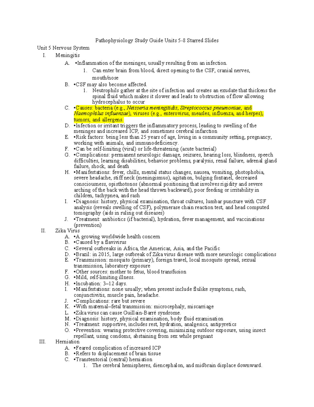 Pathophysiology Exam 2 Starred Slides - Pathophysiology Study Guide ...