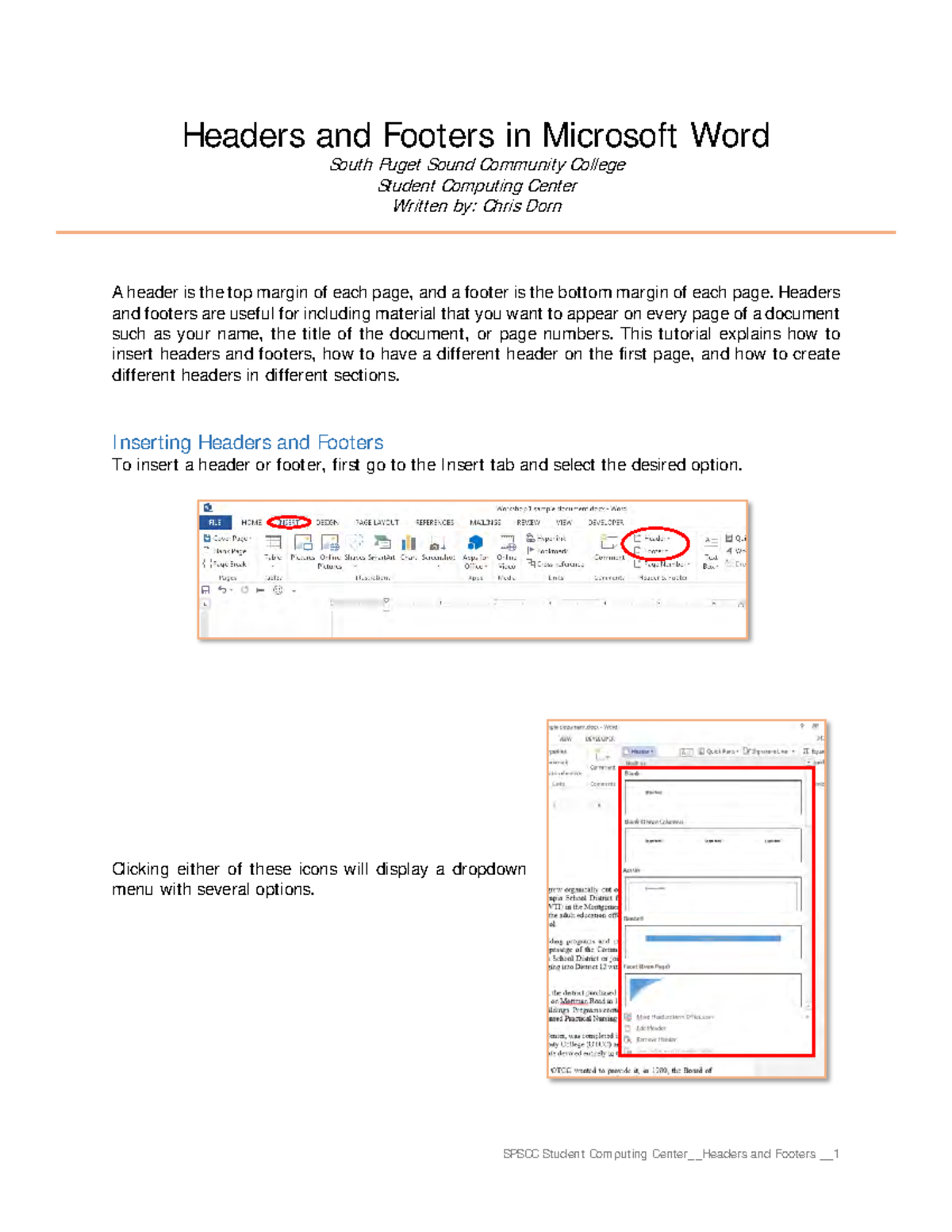 Headers and footers in ms word - MS-Office - IGNOU - StuDocu