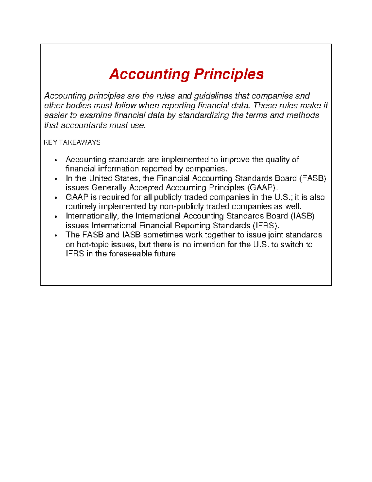 Accounting Principles - Accounting Principles Accounting principles are ...