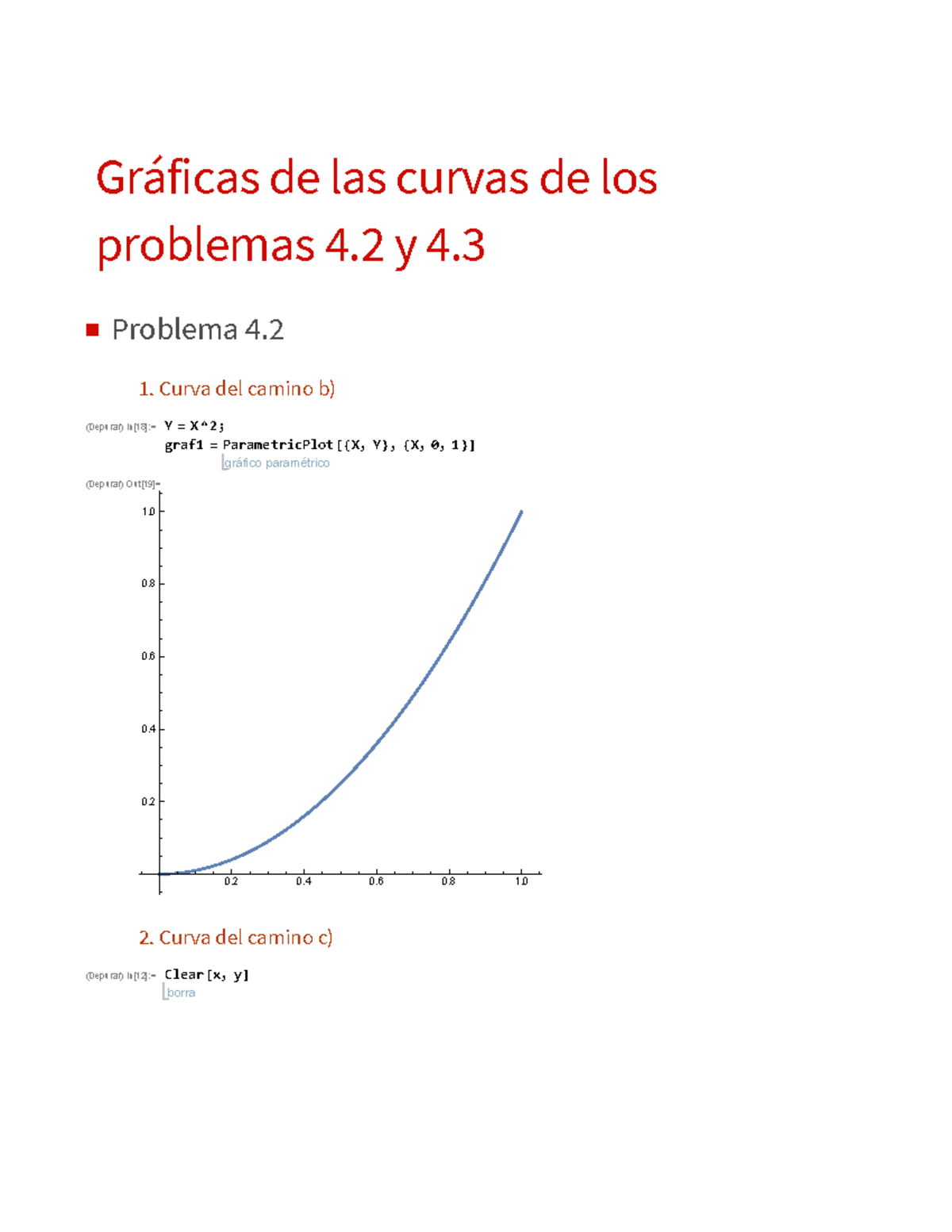 Tarea 1 Unidad 2 - Mathematica - Gráficas de las curvas de los ...