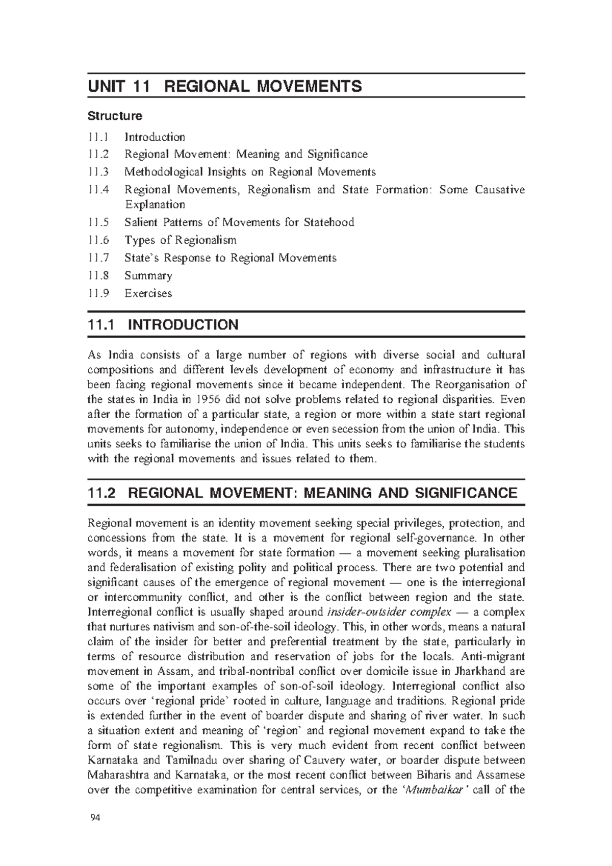 Unit-11 - UNIT 11 REGIONAL MOVEMENTS Structure 11 Introduction 11 ...