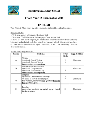 Y12 English QP - Past YEAR papers - MINISTRY OF EDUCATION, HERITAGE ...