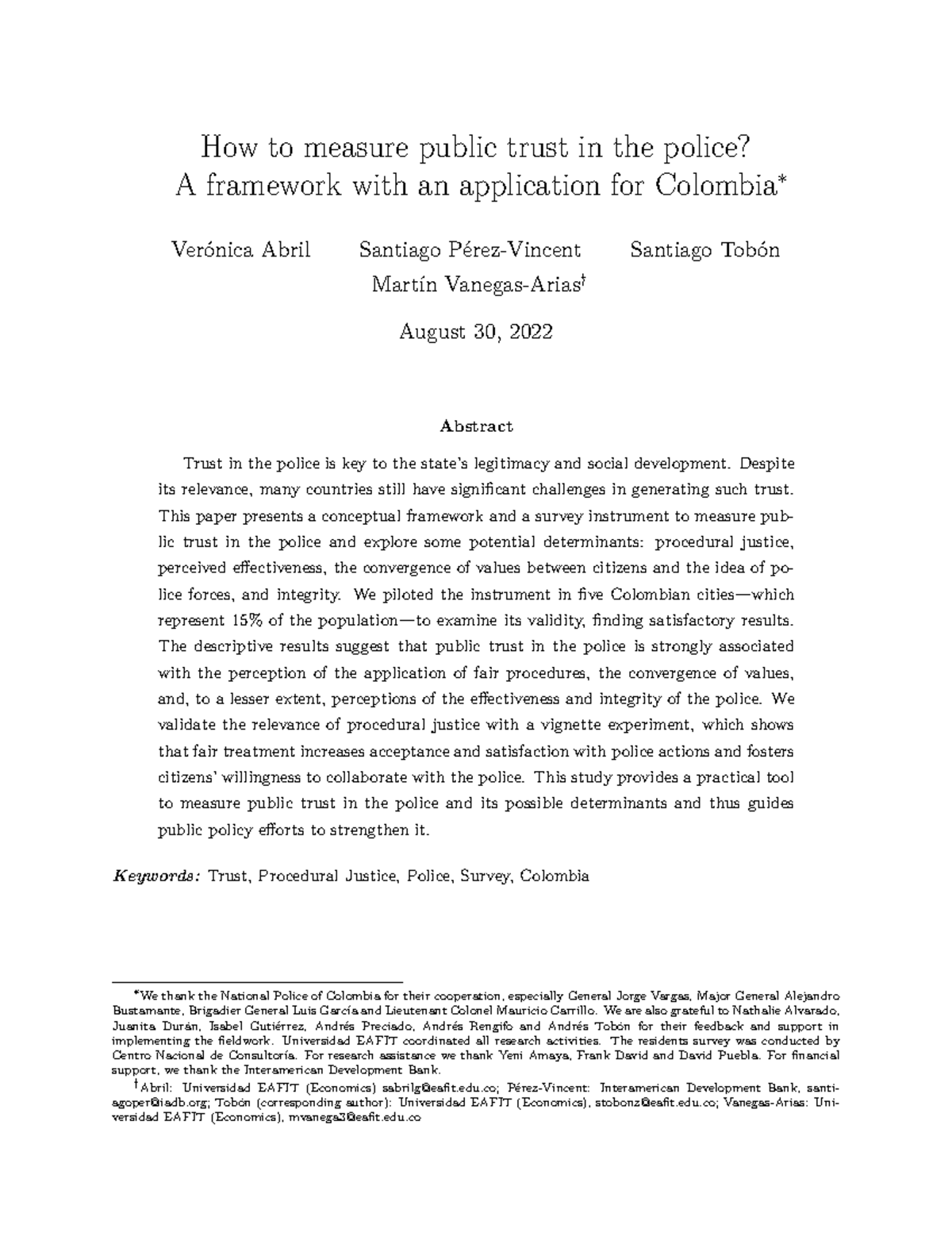 Measuring public trust in the police - How to measure public trust in ...