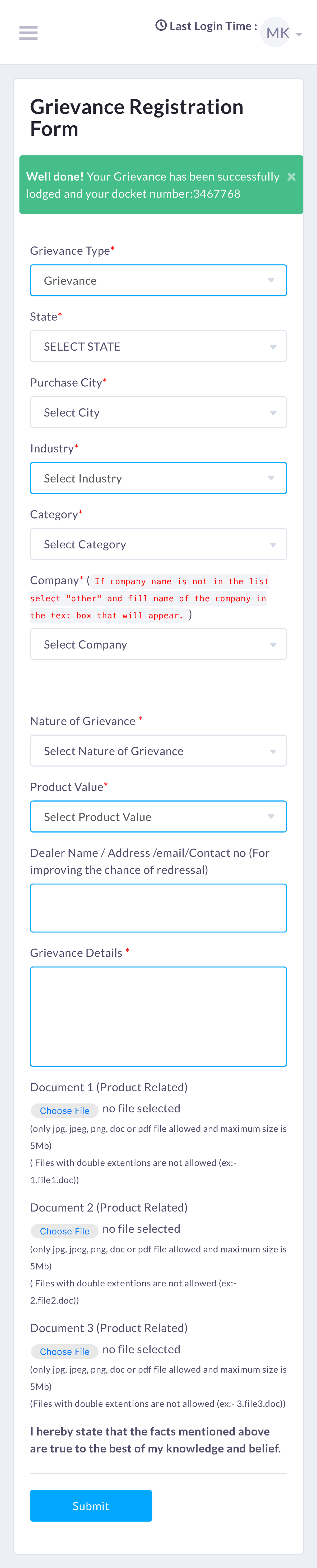 Ingram Grievance Registration Form - Grievance RegistrationForm Well ...