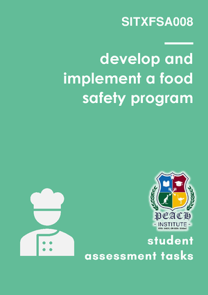 Sitxfsa 008 Project Portfolio - SITXFSA develop and implement a food ...