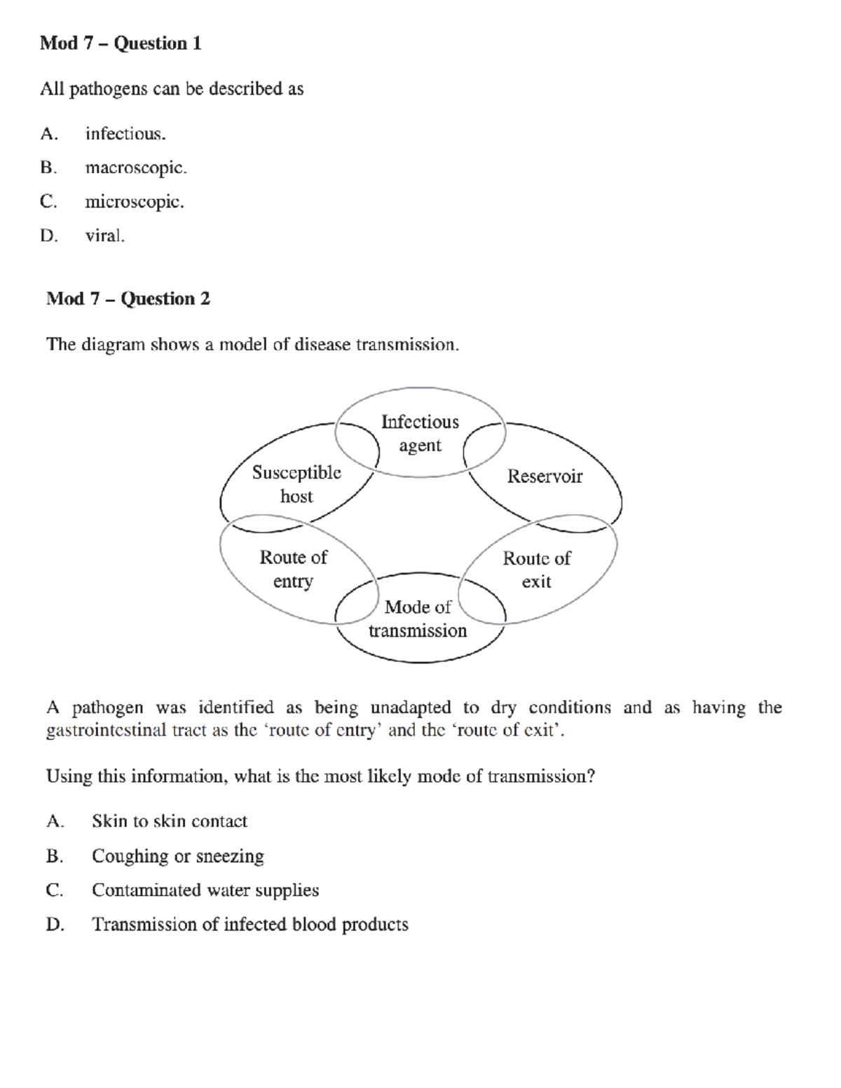 Bio Practice Q's MOD 7 - - Studocu