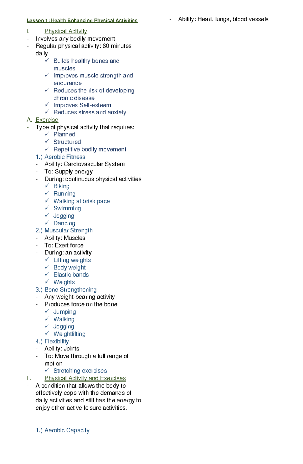 Physical education reviewer 1 2 - Lesson 1: Health Enhancing Physical ...
