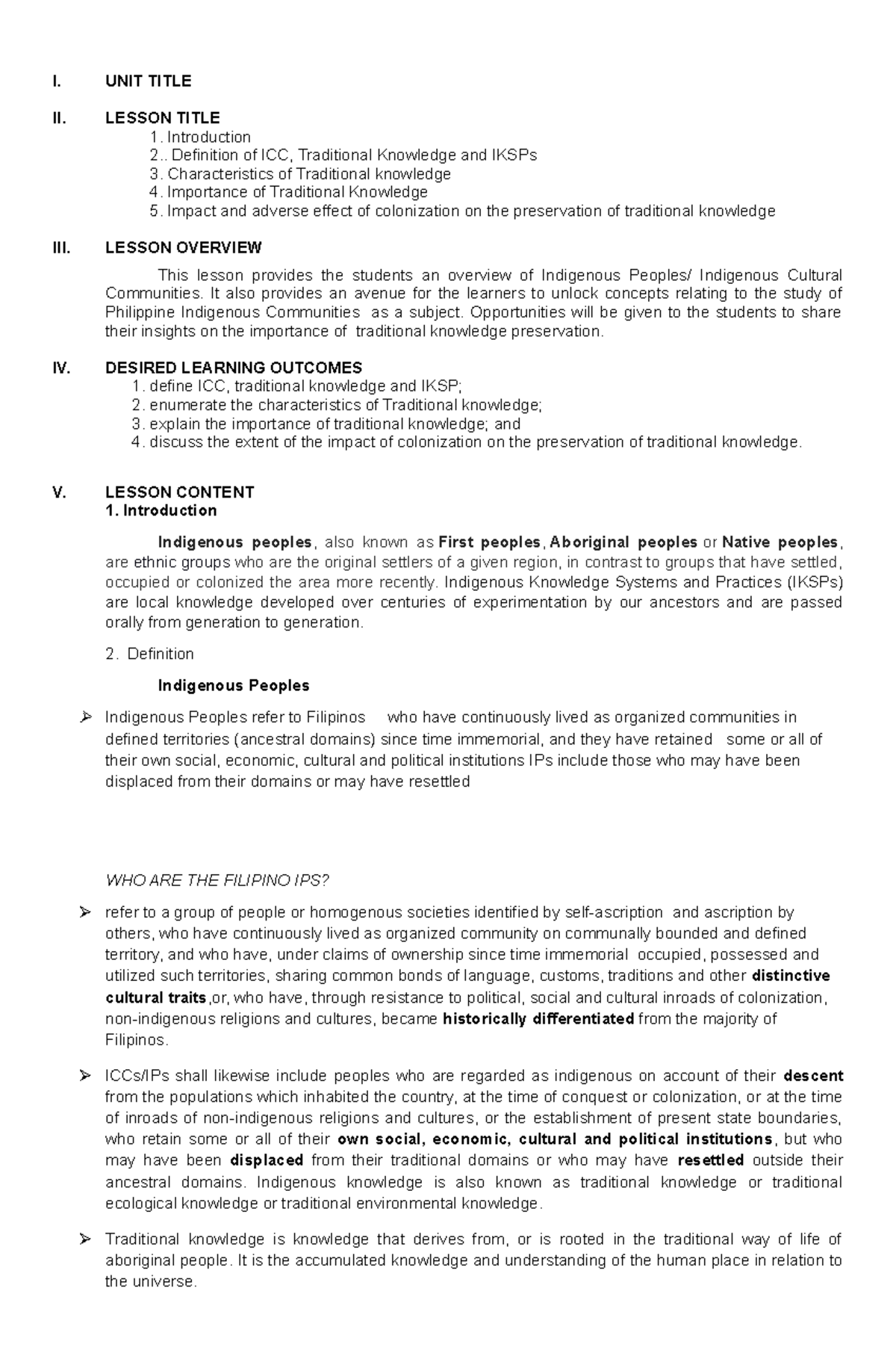 PIC Modulule 1 Overview I UNIT TITLE II LESSON TITLE Introduction 2 pic-modulule-1-overview-i-unit-title-ii-lesson-title-introduction-2