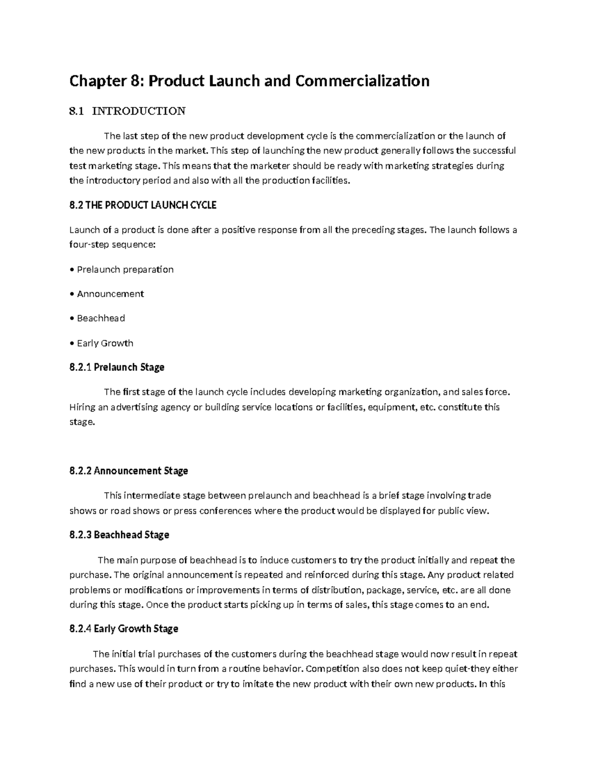 Chapter-8 - Chapter 8: Product Launch and Commercialization - Chapter 8: Product Launch and ...