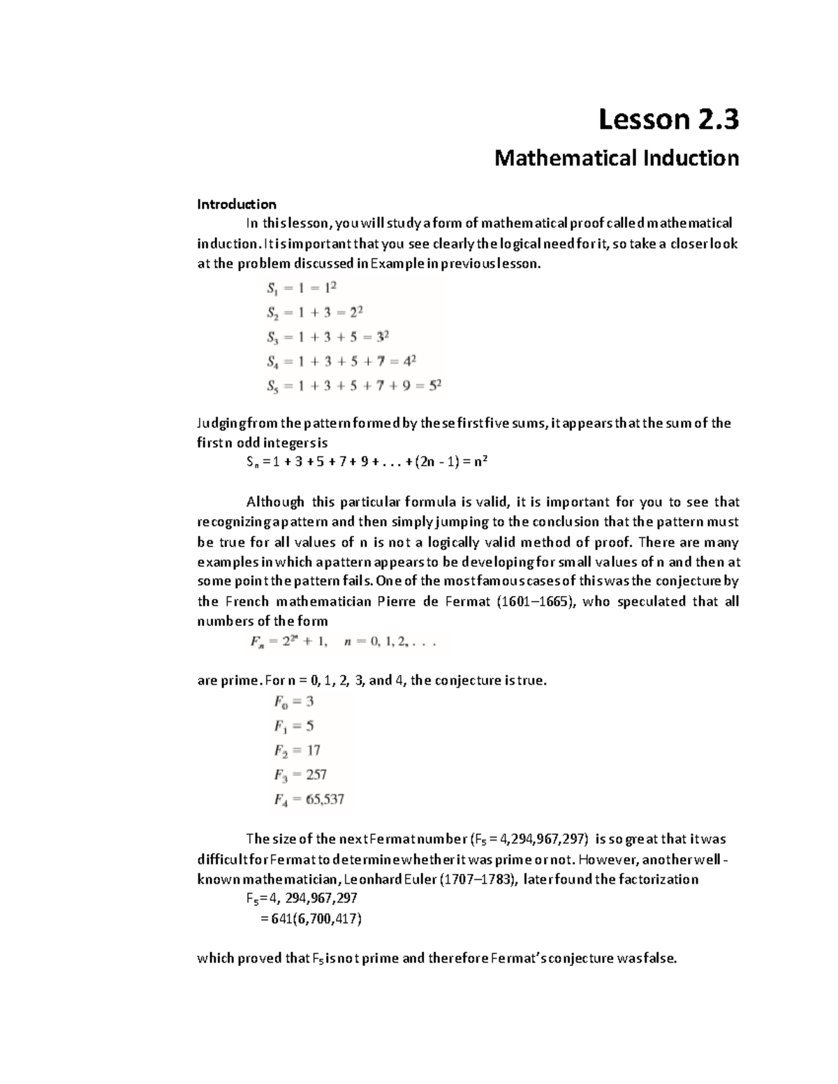 Week 008 Mathematical Induction - Lesson 2. Mathematical Induction ...